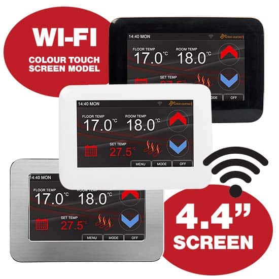 Underfloor Heating Colour Touch Screen Thermostat Electric, Water Floor ...